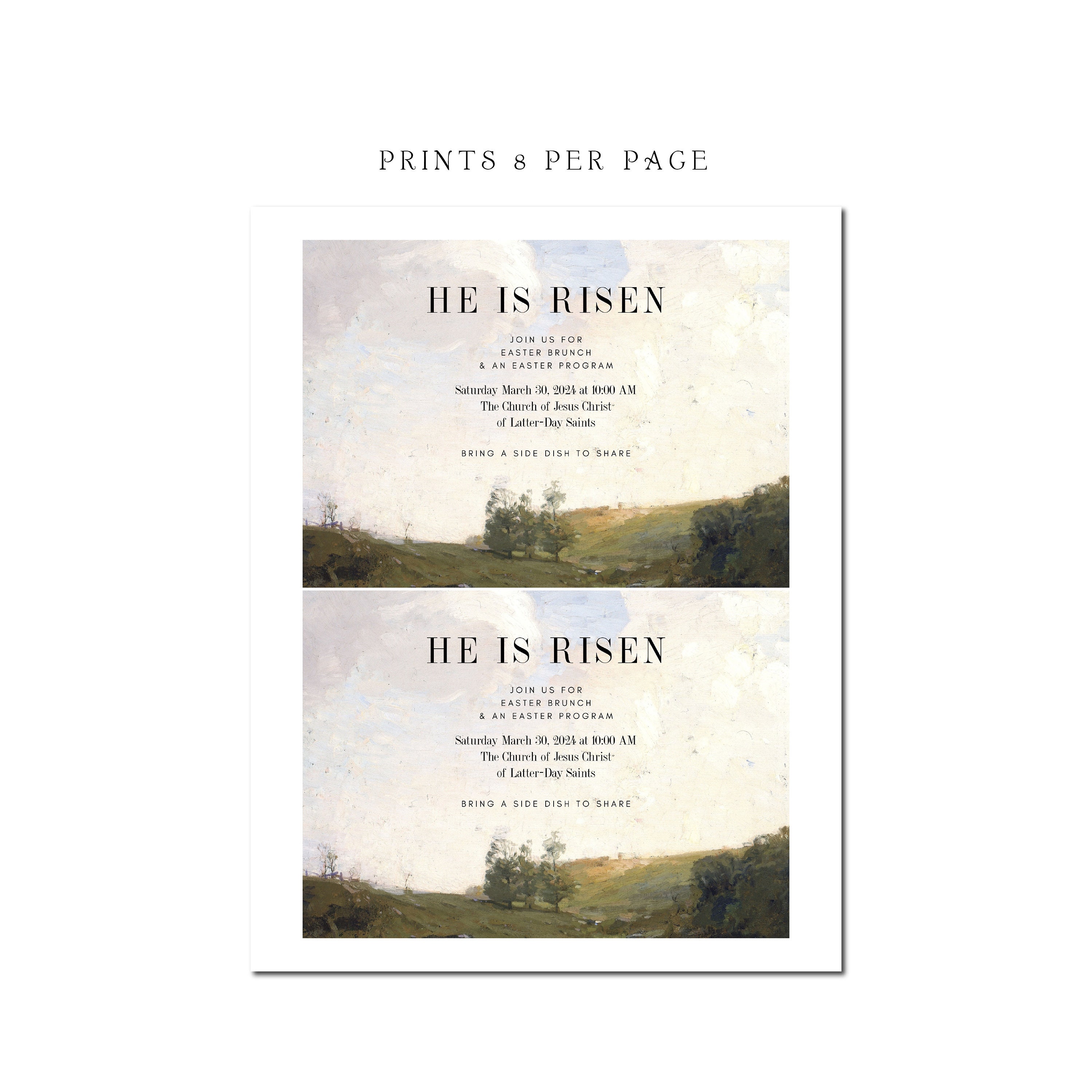 Religious Easter Celebration Invitation Template | He is Risen Invite ...