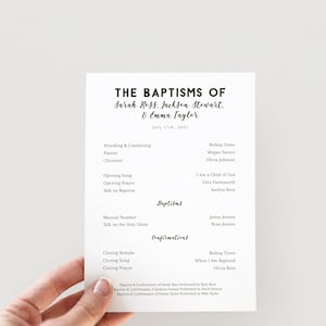 Joint LDS Baptism Program Editable Template | LDS Baptism for 2, 3, or 4 Children | Group LDS ...