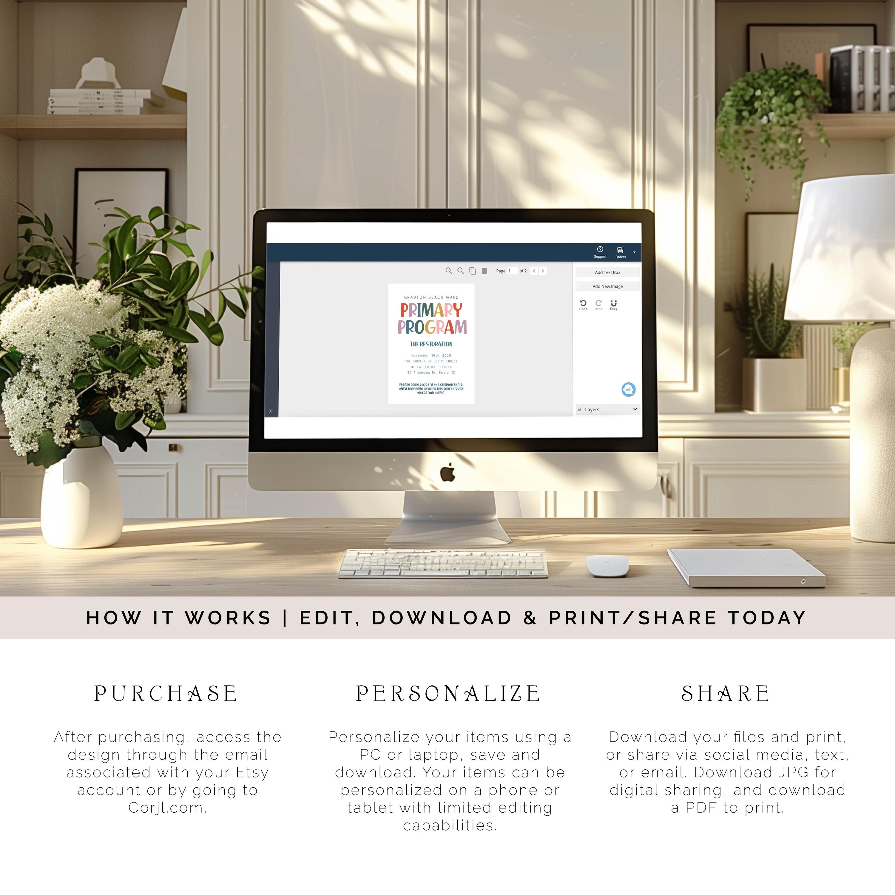 LDS Primary Program Invitation, Primary Presentation Flyer, Editable ...