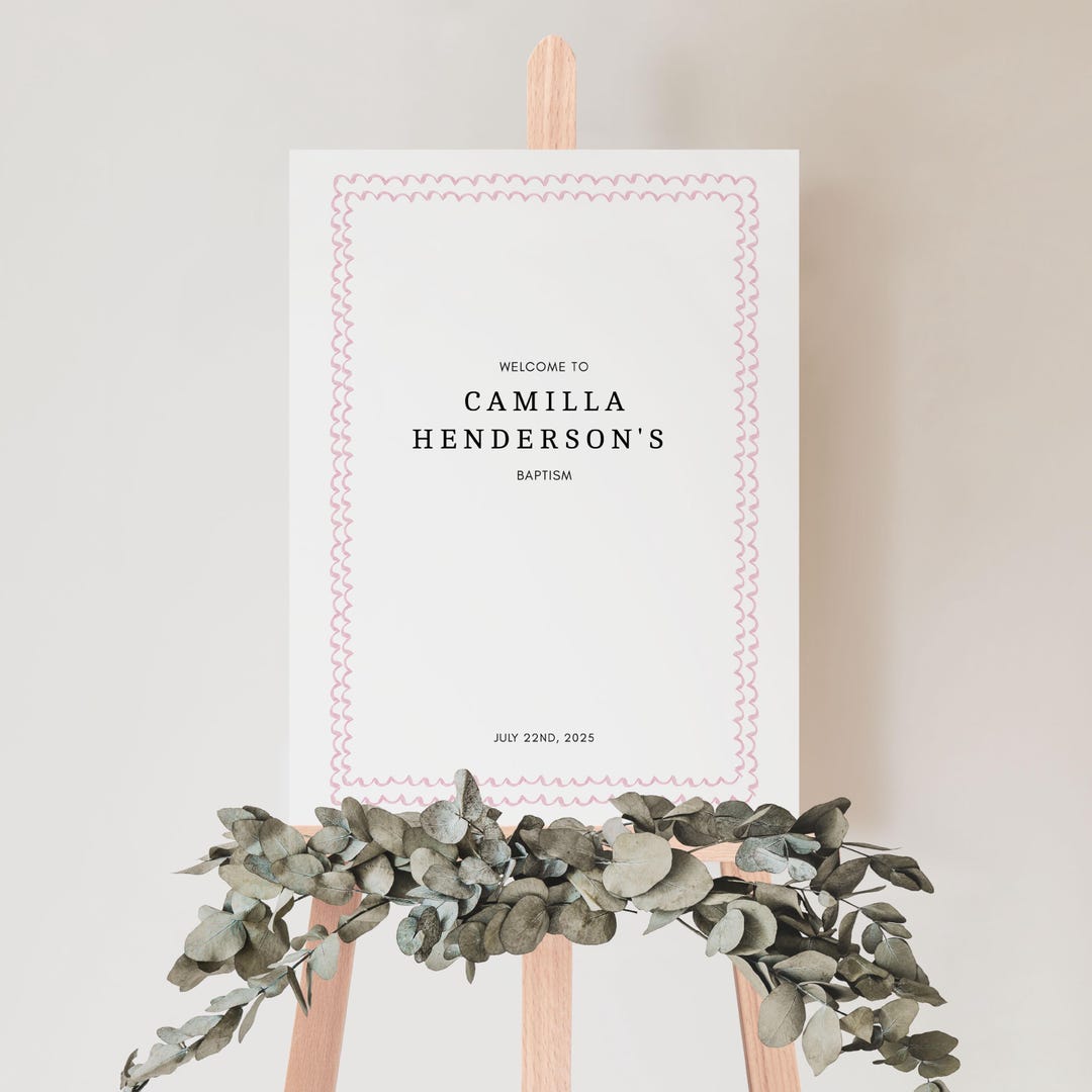 Lds Baptism Welcome Sign Girl | Baptism Welcome Poster Template ...