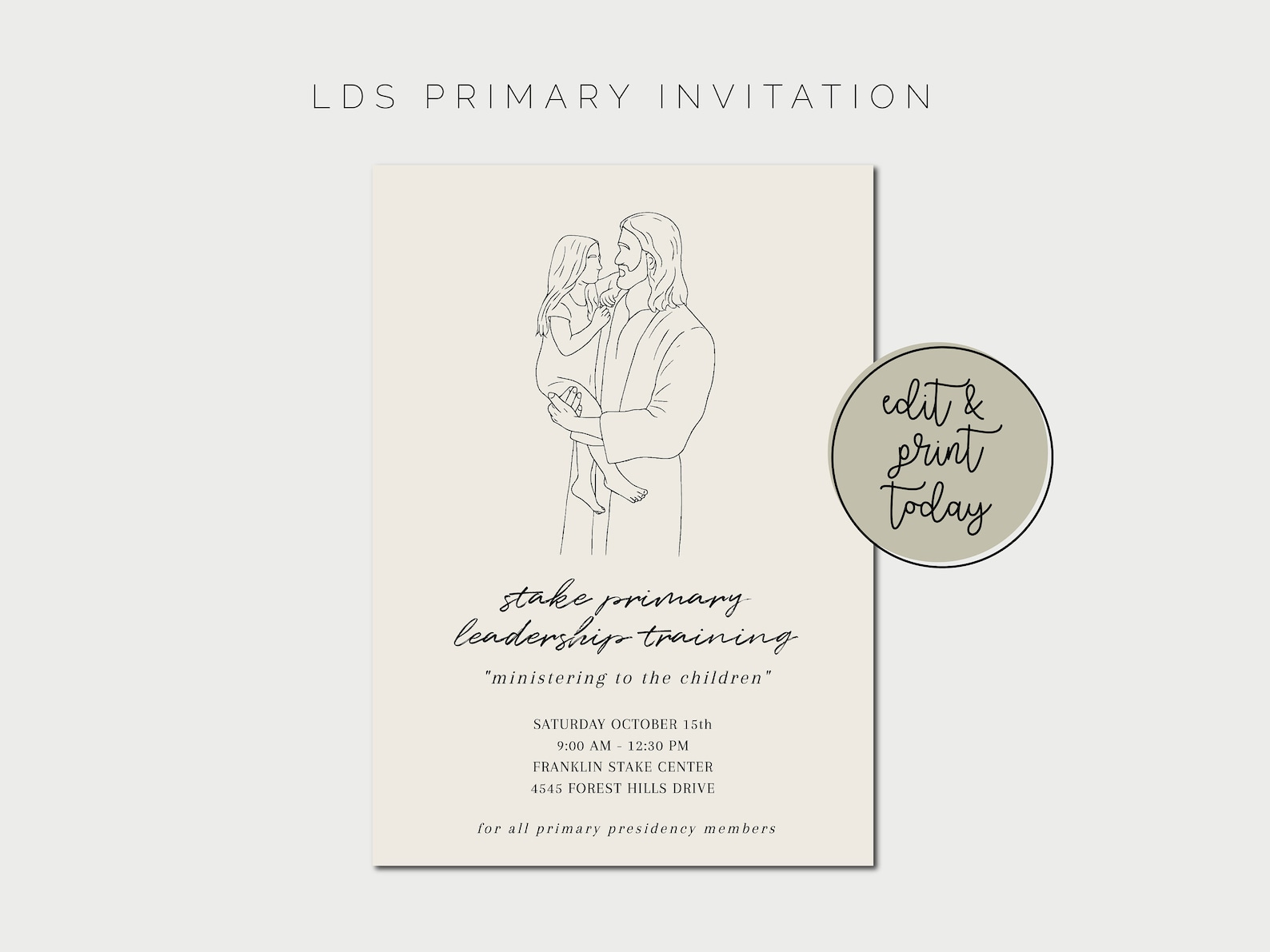 LDS Primary Invitation | Primary Leadership Training Invite | Simple ...