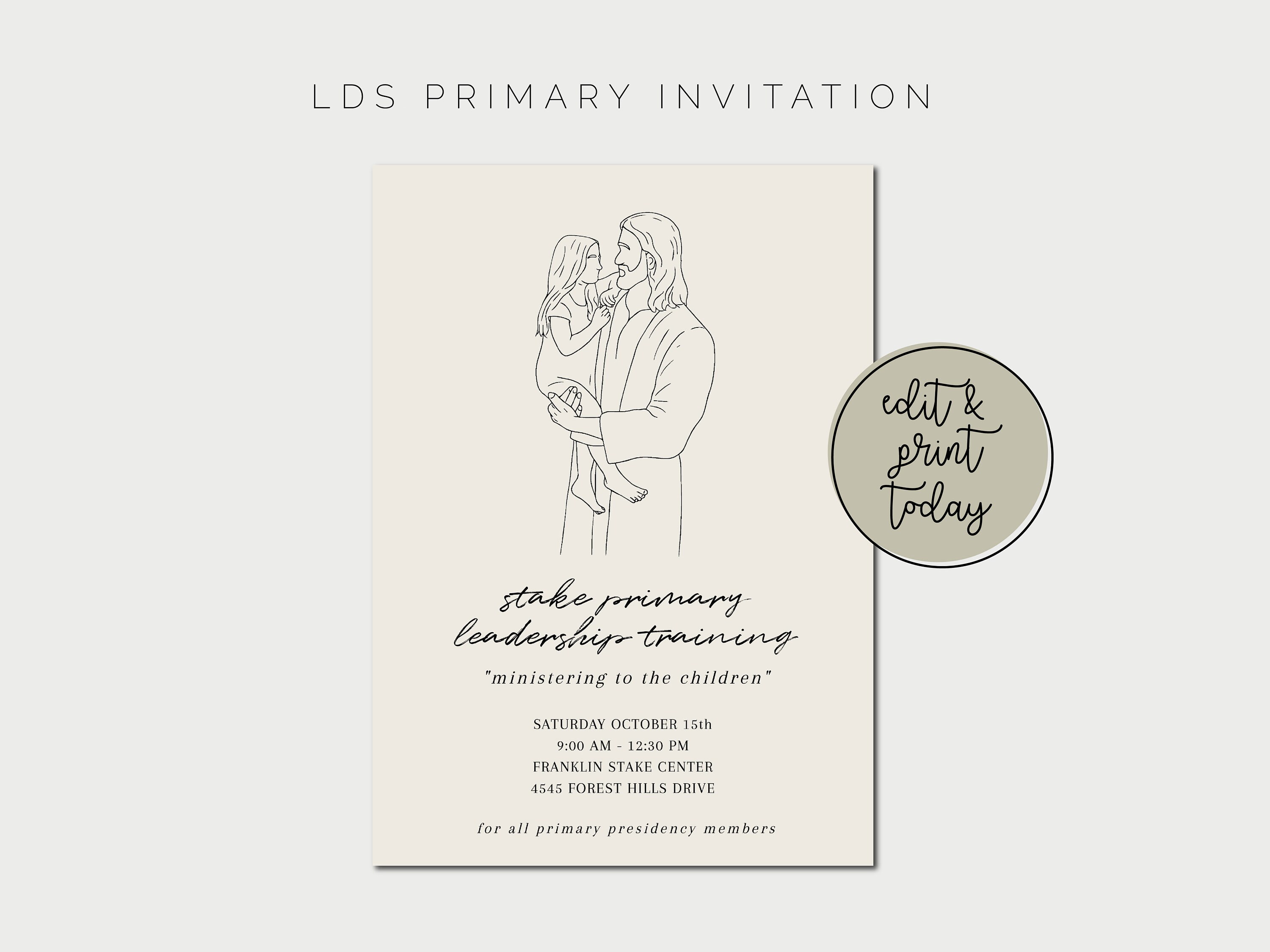 LDS Primary Invitation | Primary Leadership Training Invite | Simple ...