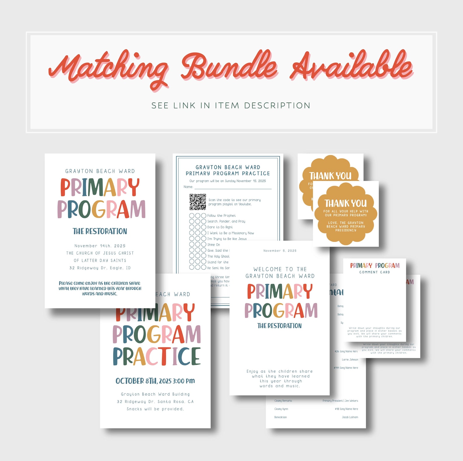 LDS Primary Program Practice Sheet, Primary Song Practice Log, Home ...