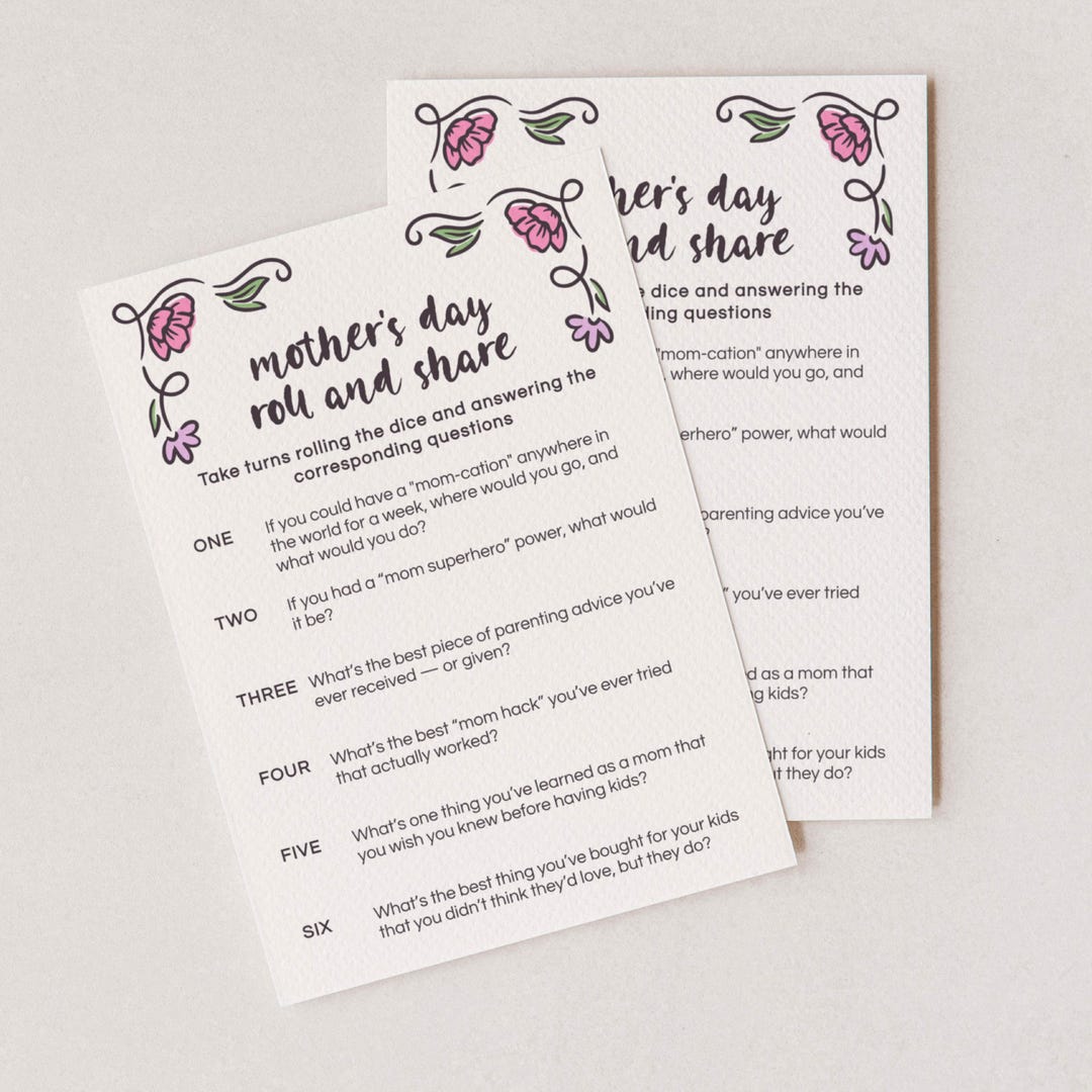Mother's Day Games Printable Roll and Share Game Instant Download Party ...