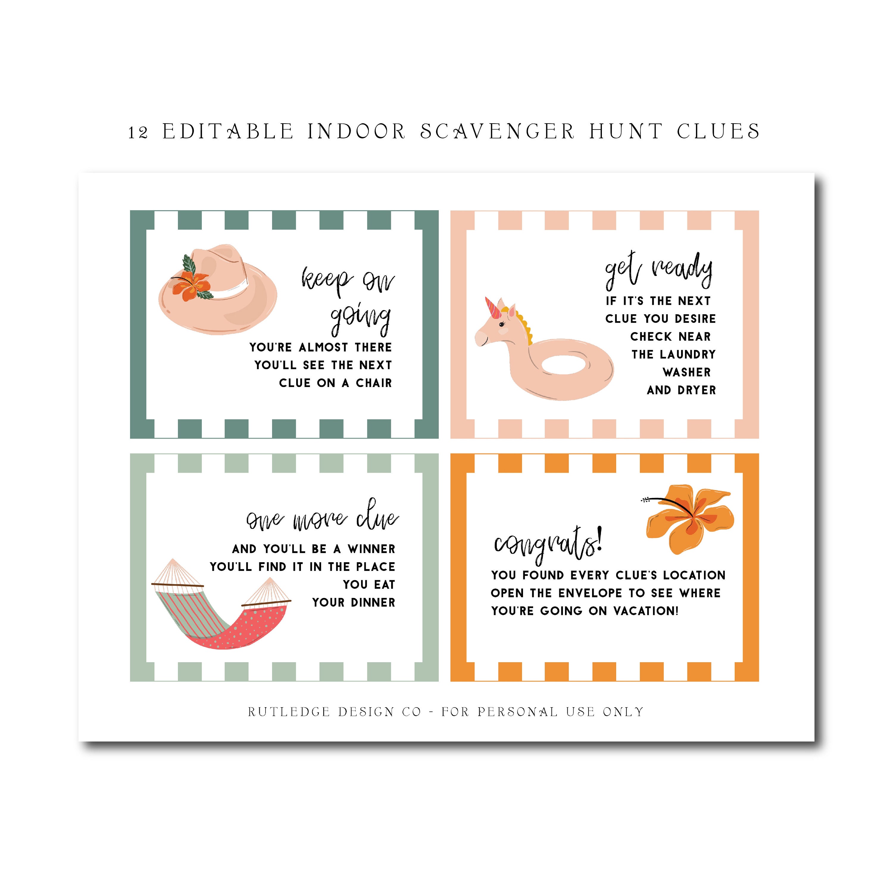 Beach Surprise Trip Scavenger Hunt & Tickets | Beach Reveal Scavenger ...