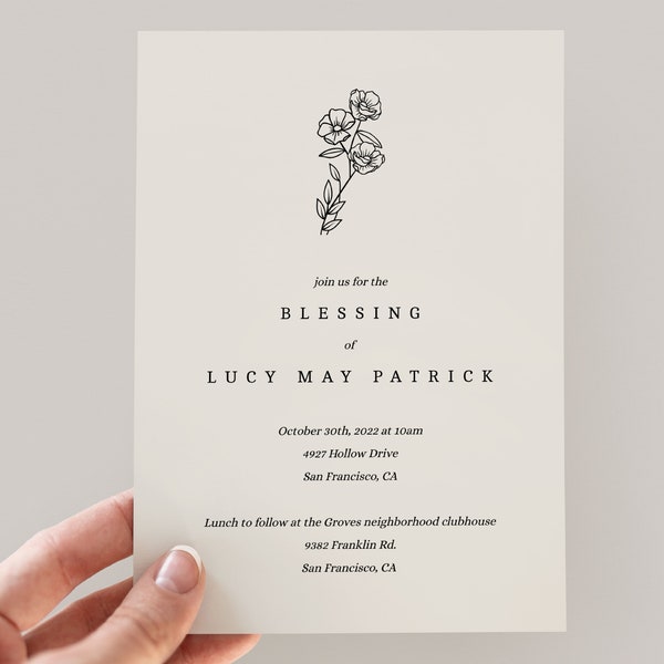 Blessing Invitation - Etsy