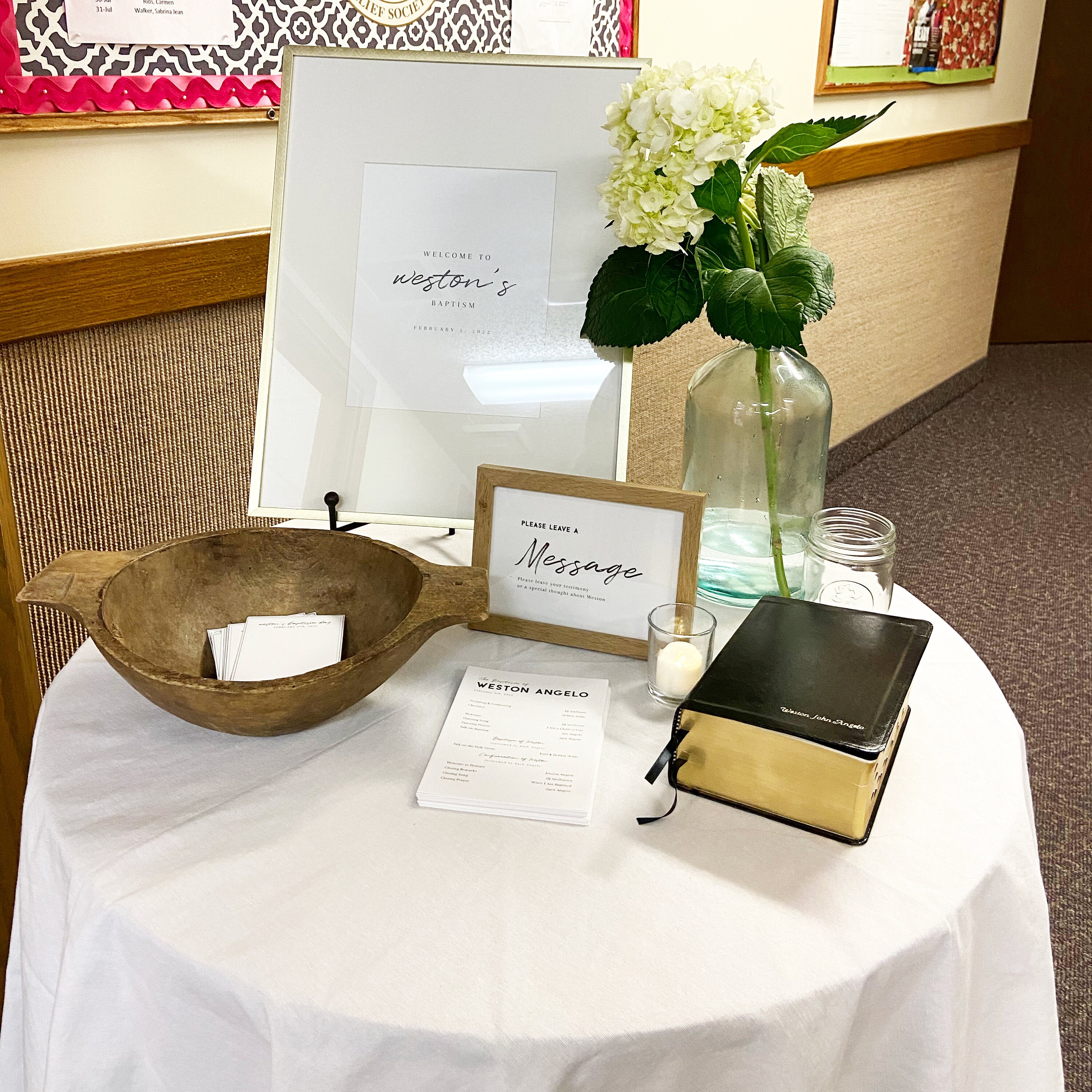 LDS Baptism Message Card Template | Simple Modern Message Sign Baptism ...