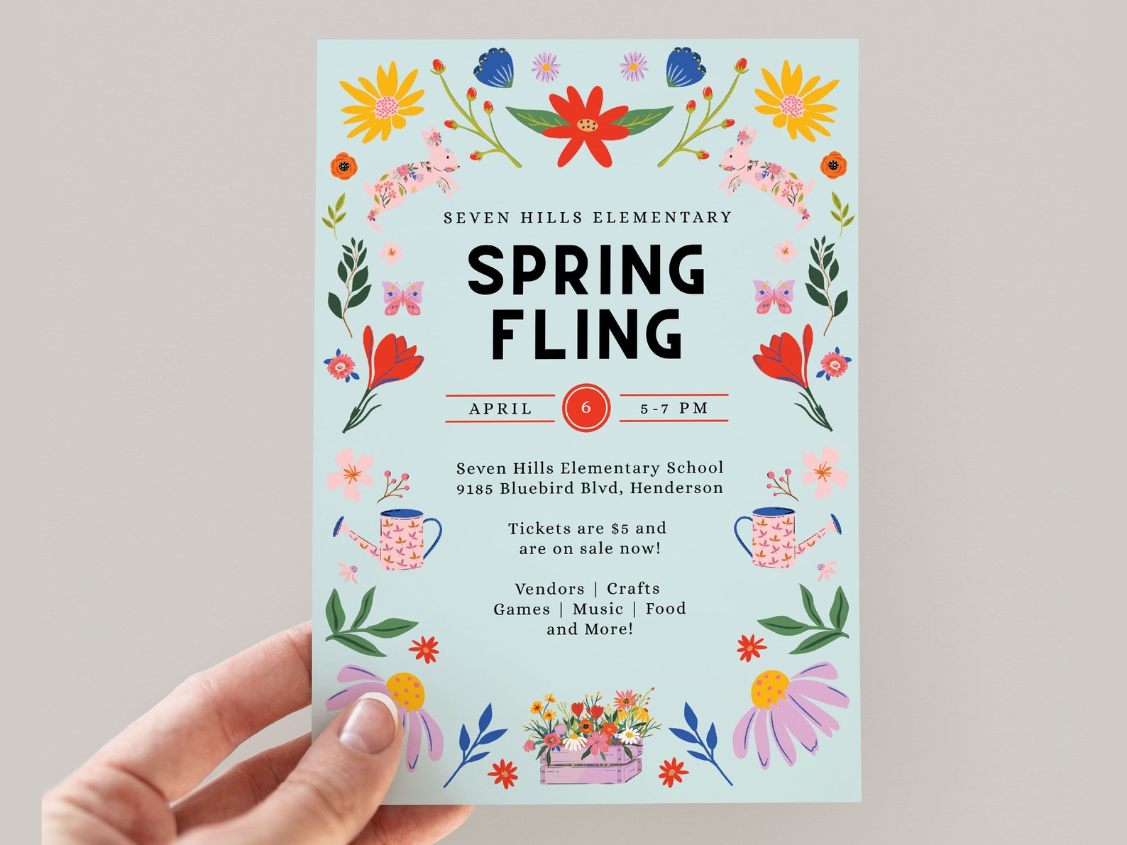 Spring Fling Flyer Kids Spring Fling Party Invitation Editable School Fundraiser Flyer Spring ...