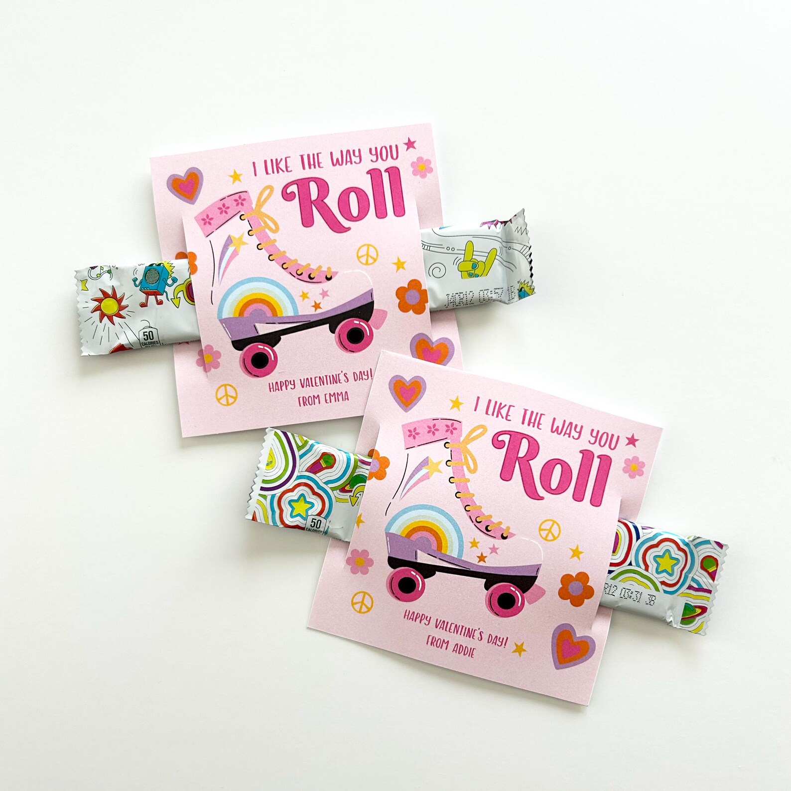 Roller Skate Valentine's Day Gift Tag Editable, I Like the Way You Roll ...
