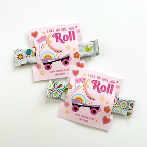 Roller Skate Valentine's Day Gift Tag Editable, I Like the Way You Roll ...