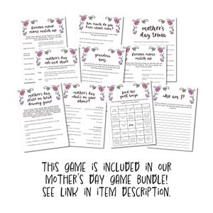 Mother's Day Games Printable What's on Your Phone Game Instant Download ...