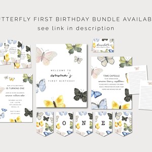 Butterfly 1st Birthday Welcome Sign, Boho Butterfly Birthday Welcome ...