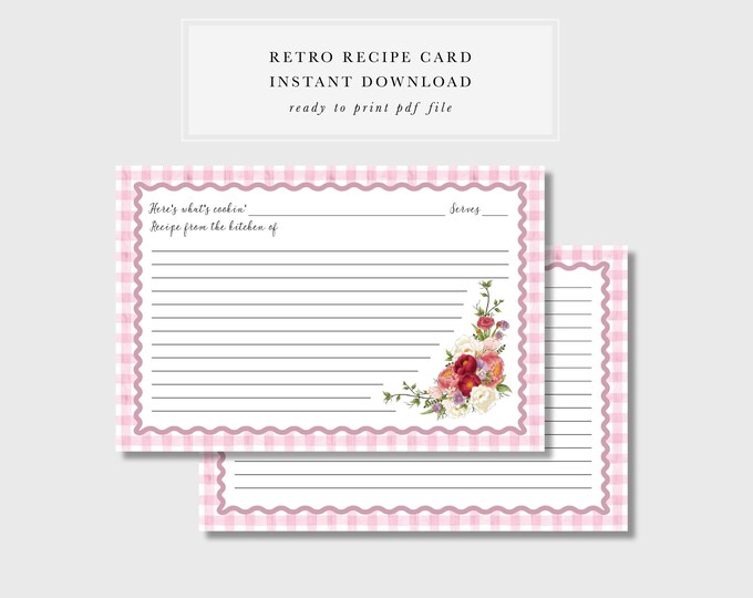 French Country Recipe Cards, Printable Recipe Cards, Vintage Recipe ...