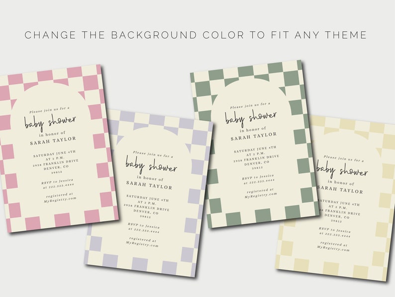 Checkers Baby Shower Invitation Checkerboard Baby Shower - Etsy