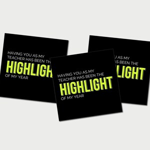 Highlighter Teacher Appreciation Tags, Staff Appreciation, Markers Tag ...