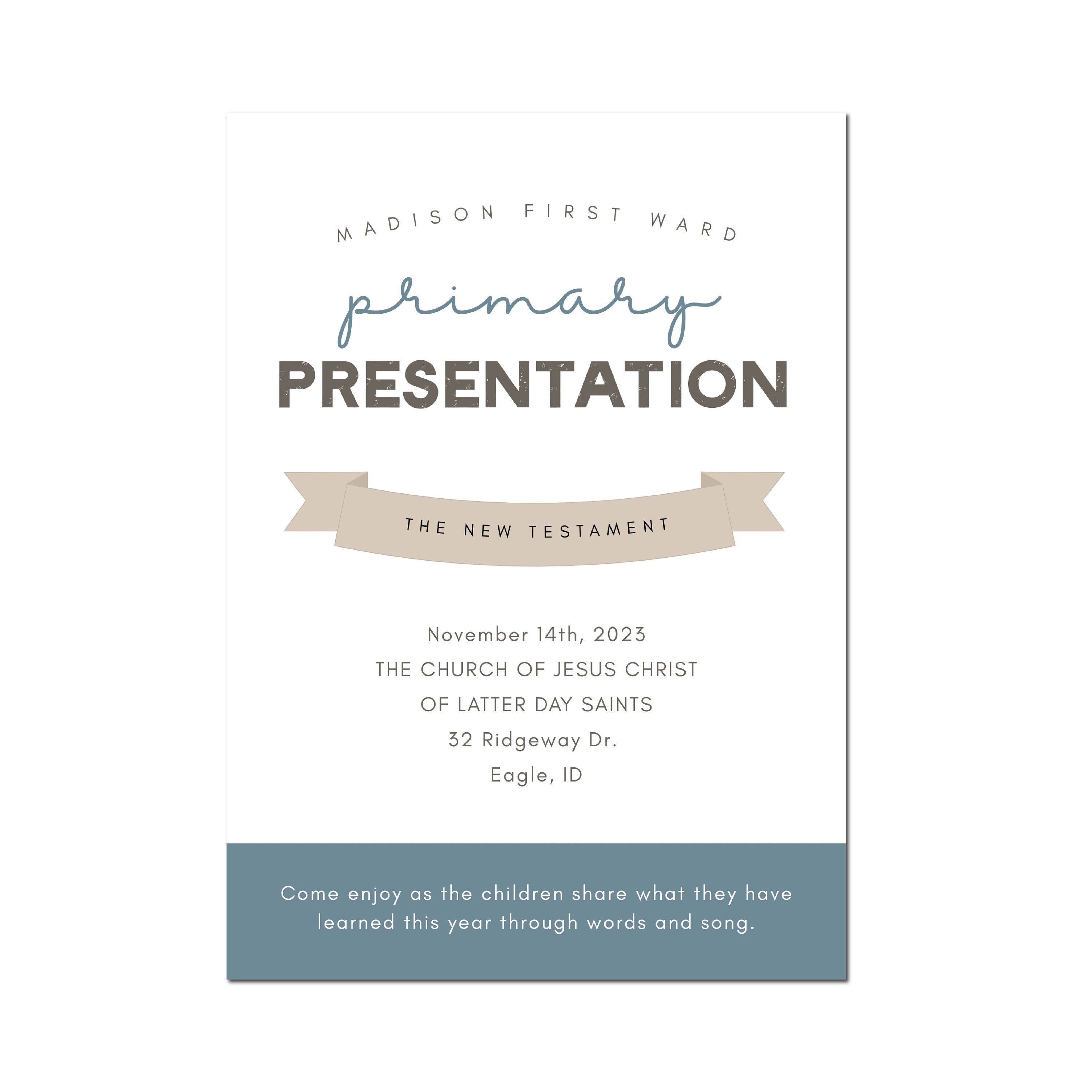 Primary Program Invitation | LDS Primary Presentation | 2023 LDS ...