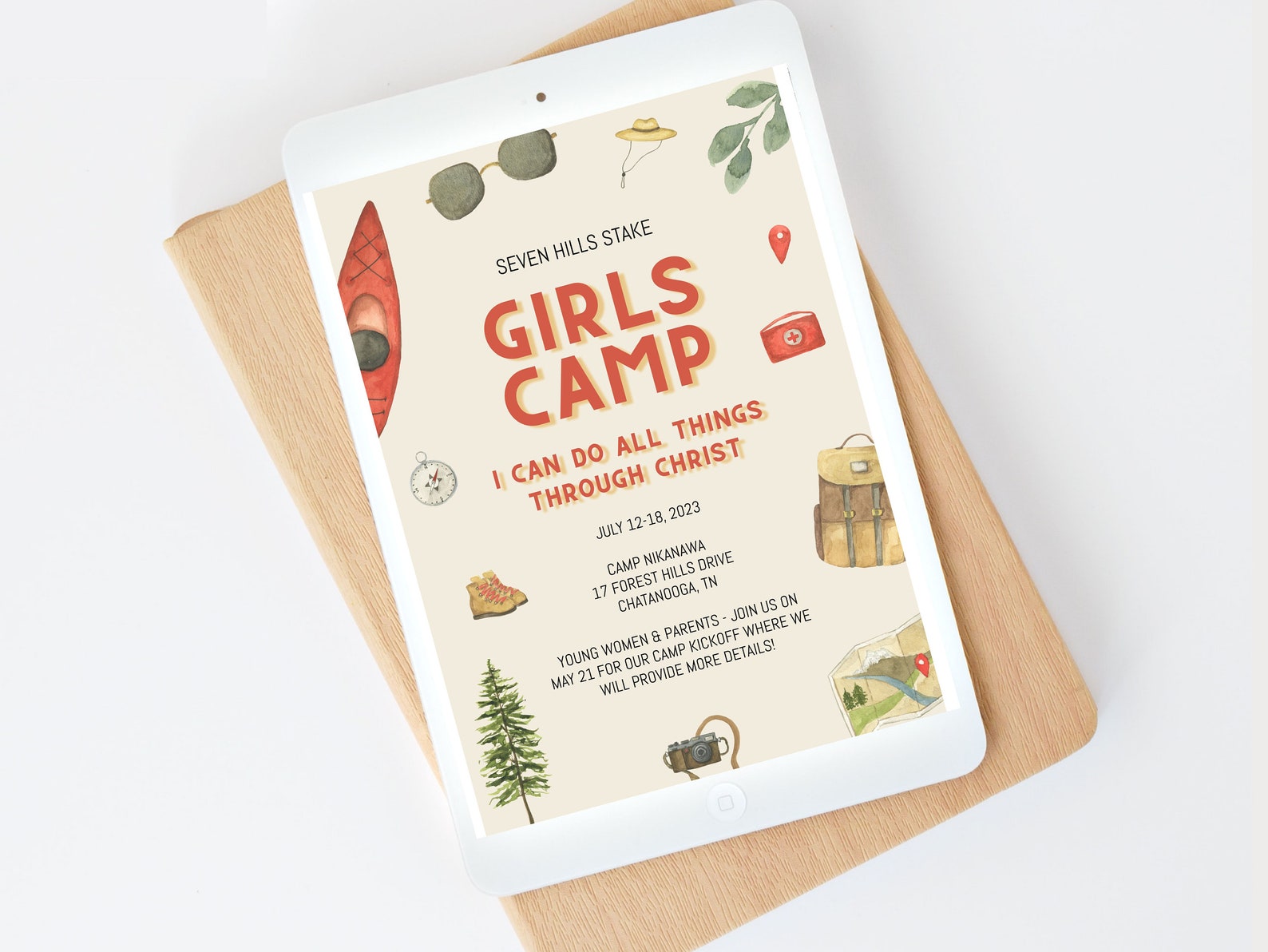 LDS Girls Camp Invitation Young Women's Camp Invite Girls Camp Invite ...