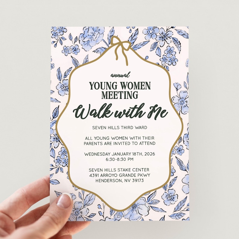 LDS Young Women Invitation 2026 Youth Theme Walk With Me - Etsy