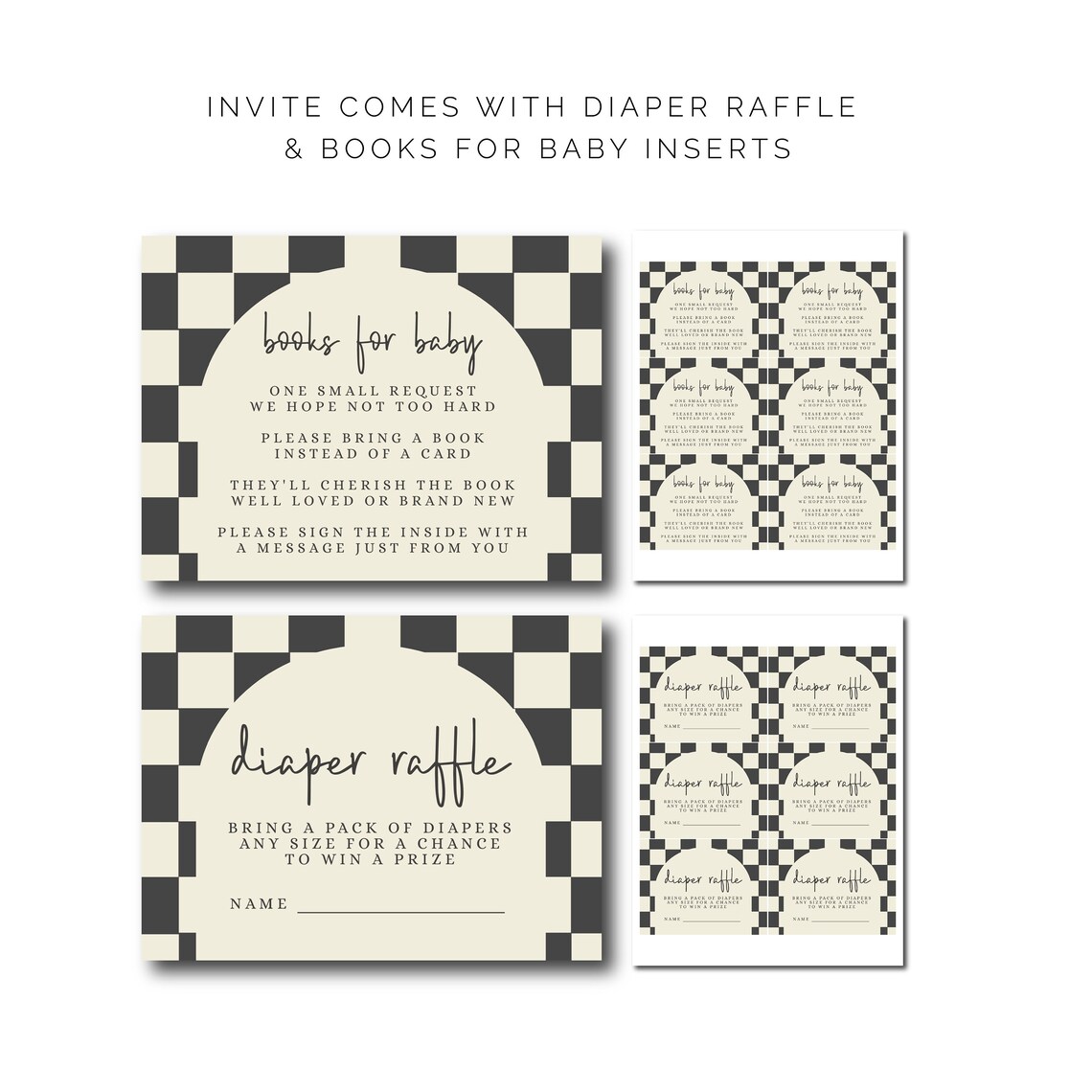Checkers Baby Shower Invitation Checkerboard Baby Shower - Etsy