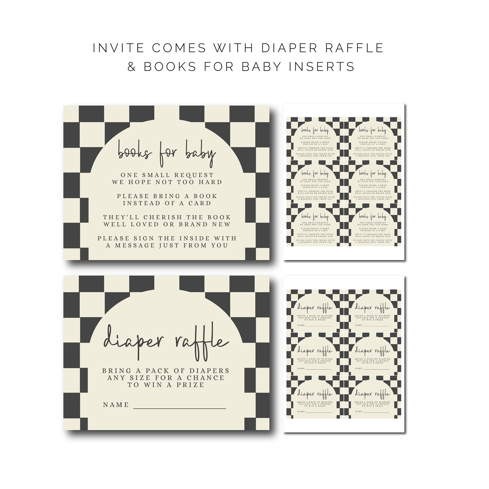 Checkers Baby Shower Invitation | Checkerboard Baby Shower Invite ...