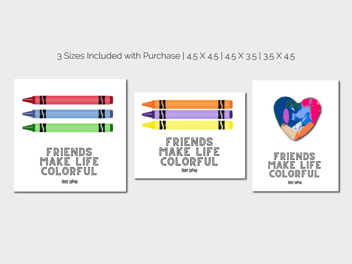 Crayon Valentine Tags, Coloring Gift Tags, Classroom Valentine, Kids ...