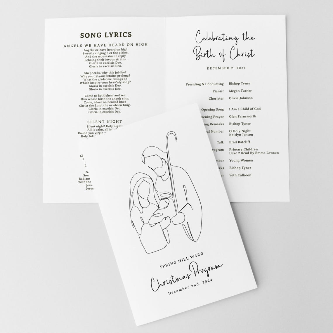 Christmas Program Template LDS Christmas Sacrament Meeting Program ...