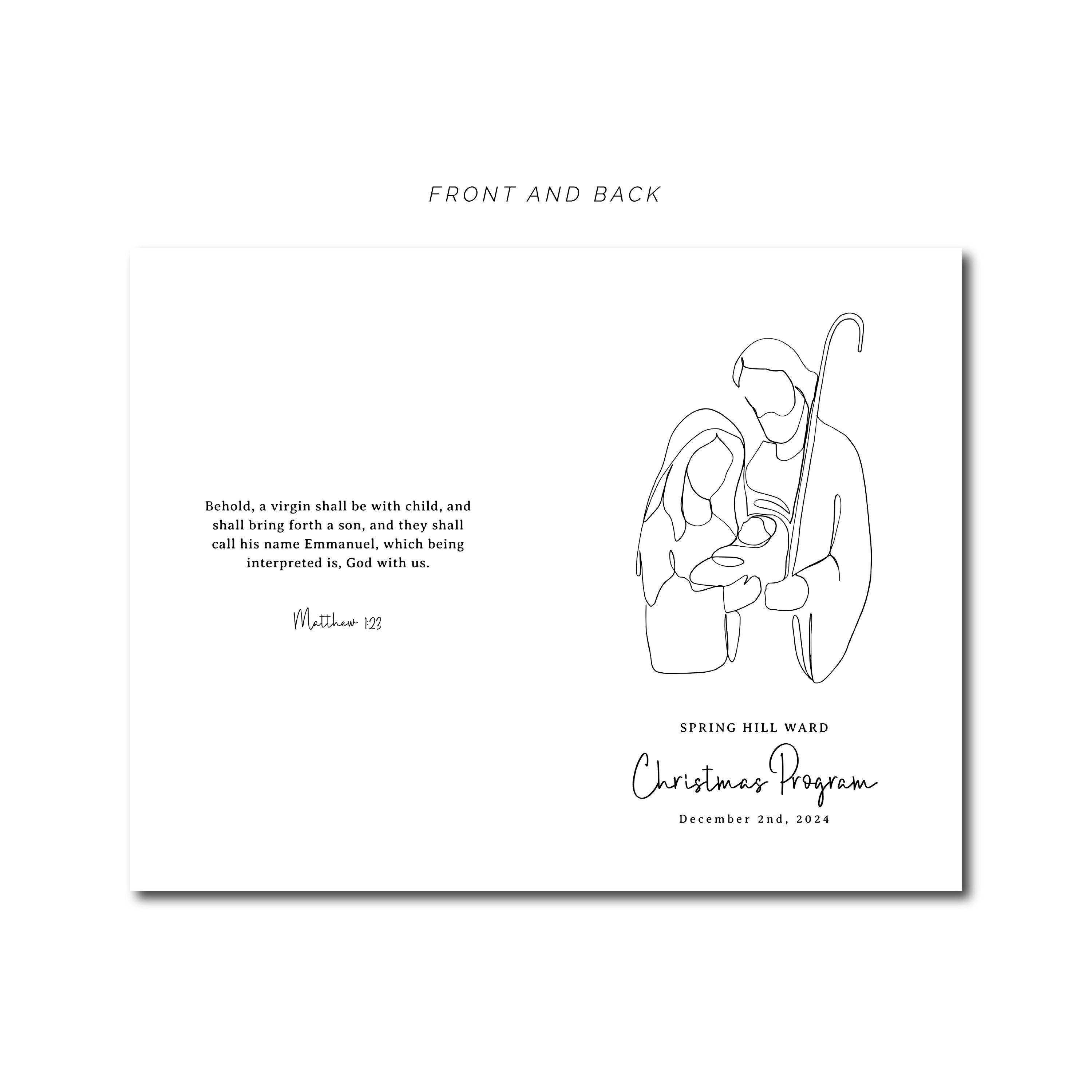 Christmas Program Template LDS Christmas Sacrament Meeting Program ...