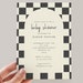 Checkers Baby Shower Invitation | Checkerboard Baby Shower Invite ...