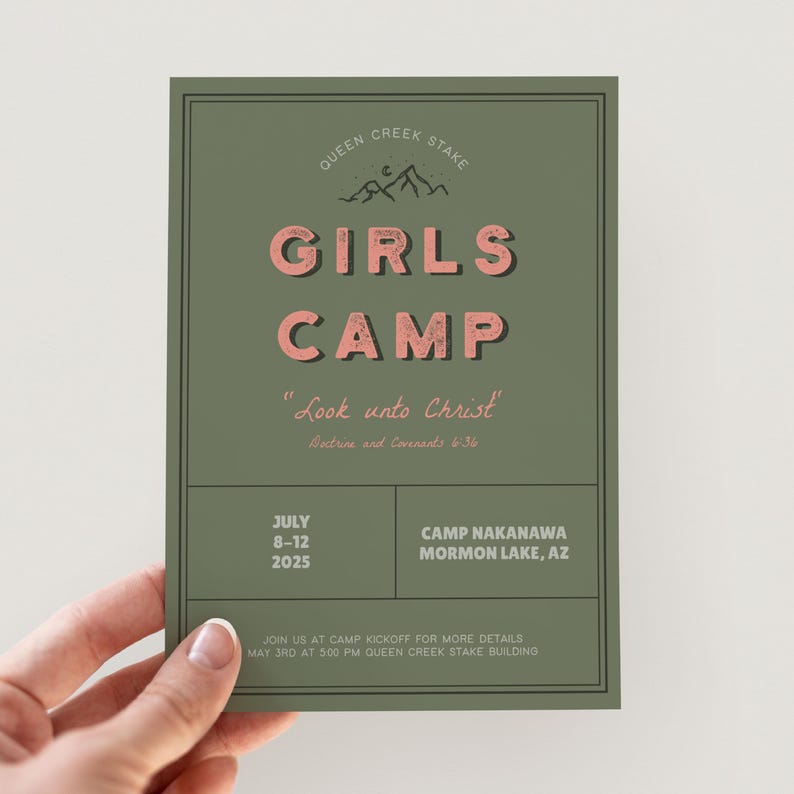 LDS Girls Camp Invitation Editable Young Women's Camp Invite 2025 Camp ...