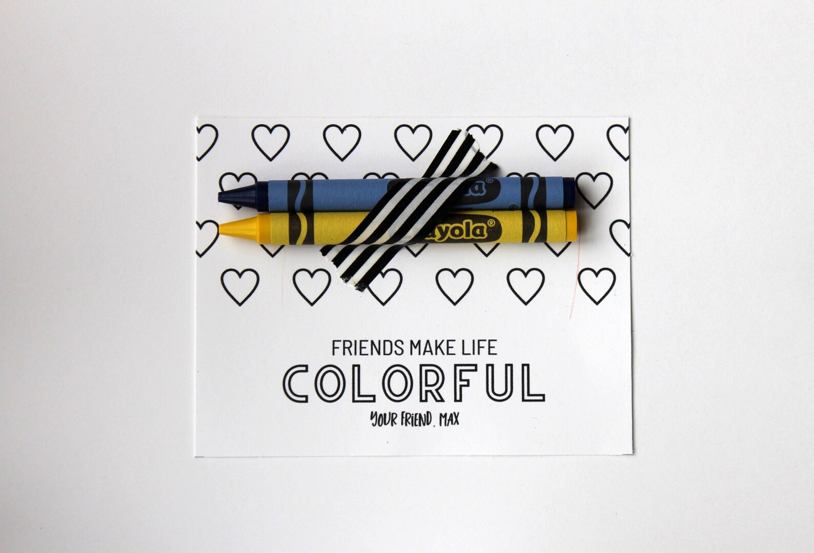 Crayon Valentine Tags Coloring Gift Tags Classroom - Etsy