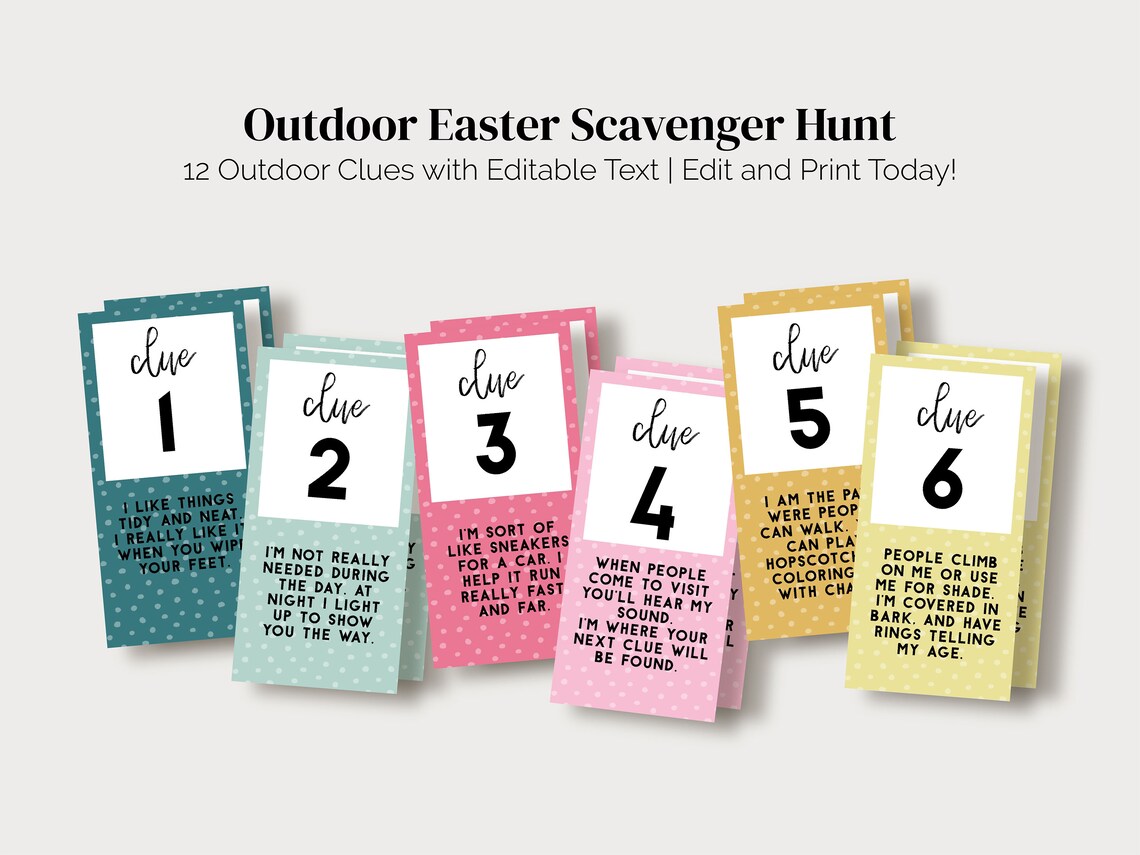 Easter Outdoor Scavenger Hunt Printable Easter Treasure Hunt Easter ...