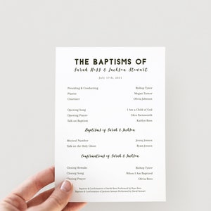 Joint LDS Baptism Program Editable Template | LDS Baptism for 2, 3, or ...