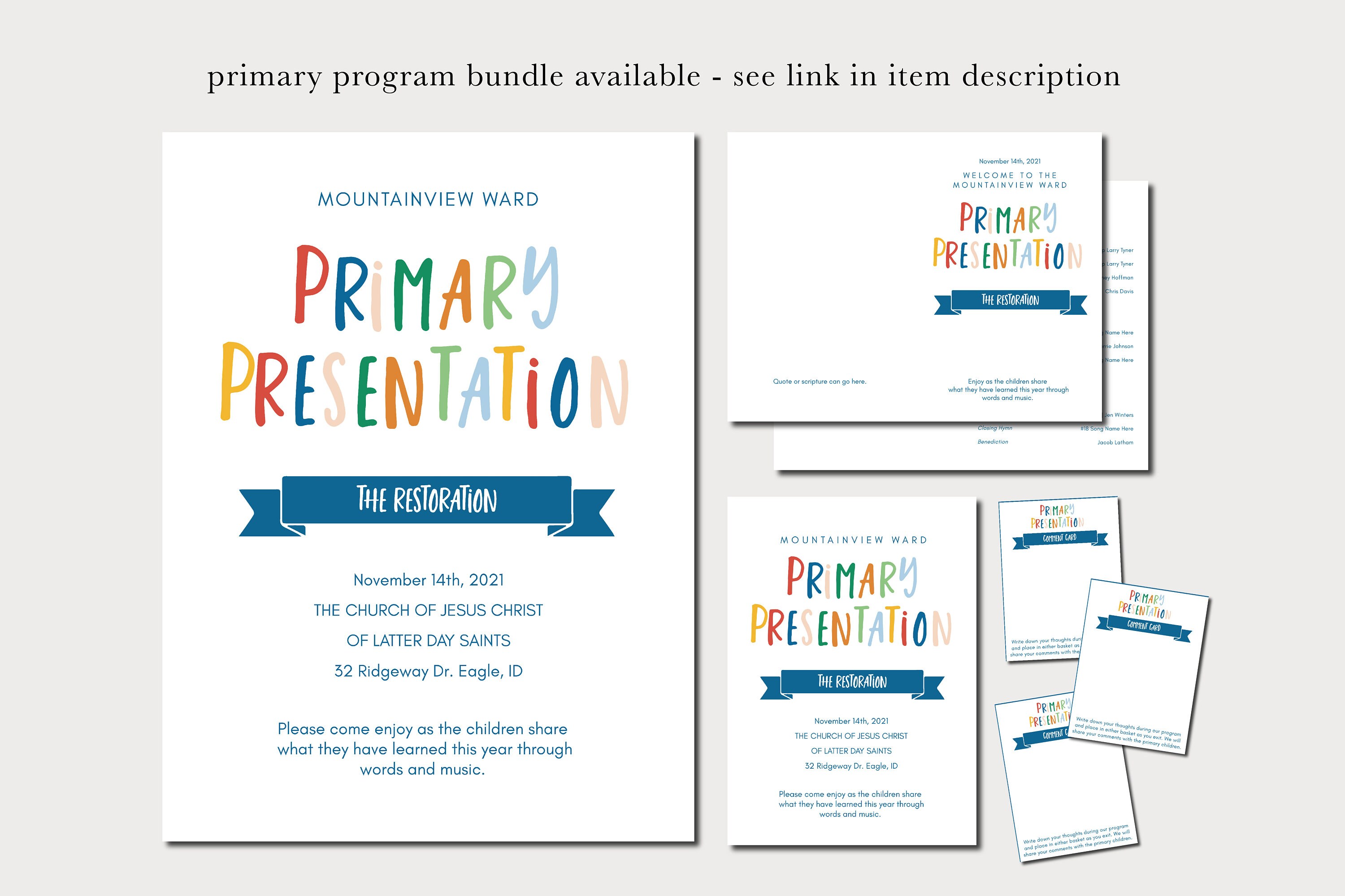 Primary Program Invitation and Save the Date | LDS Primary Presentation ...