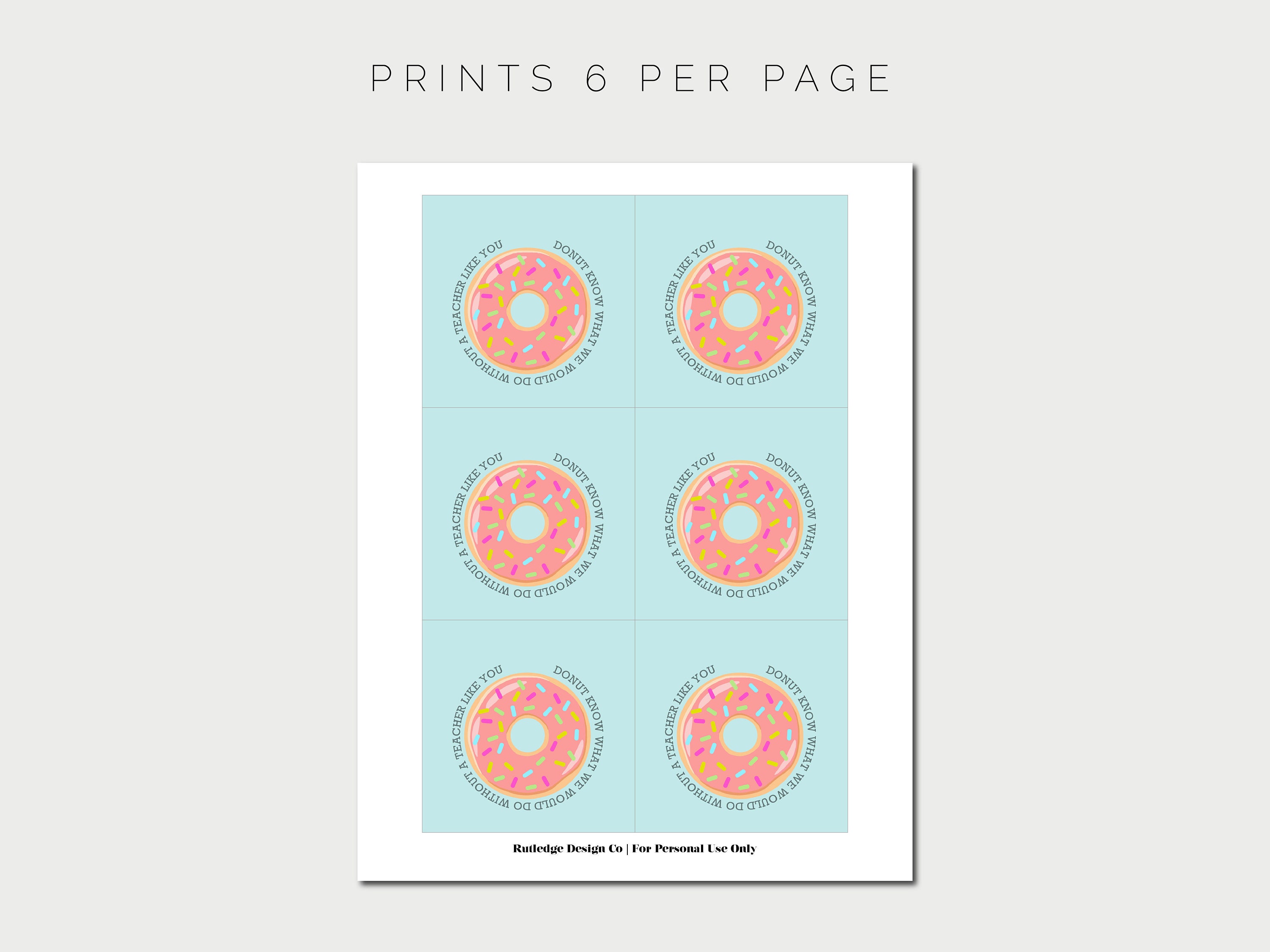 Donut Teacher Appreciation Tags, Staff Appreciation, Donut Tag, Teacher ...