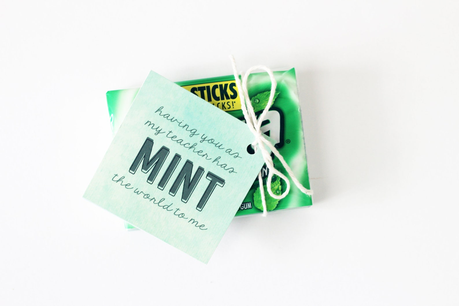 Mint Teacher Appreciation Tags, Staff Appreciation, Mint Gum Tag ...