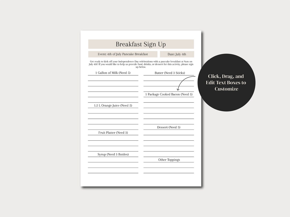 Sign up Sheet Template | 2 Sign up Forms | LDS Minimalist Sign up Sheet ...