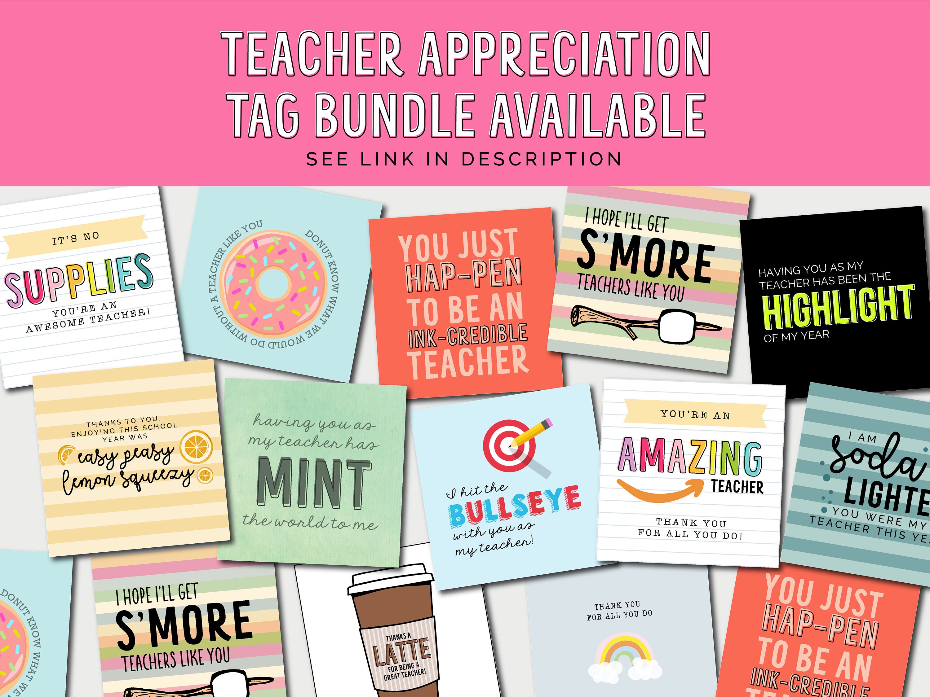 Lemonade Teacher Appreciation Tags, Staff Appreciation, Lemon Drink Tag ...