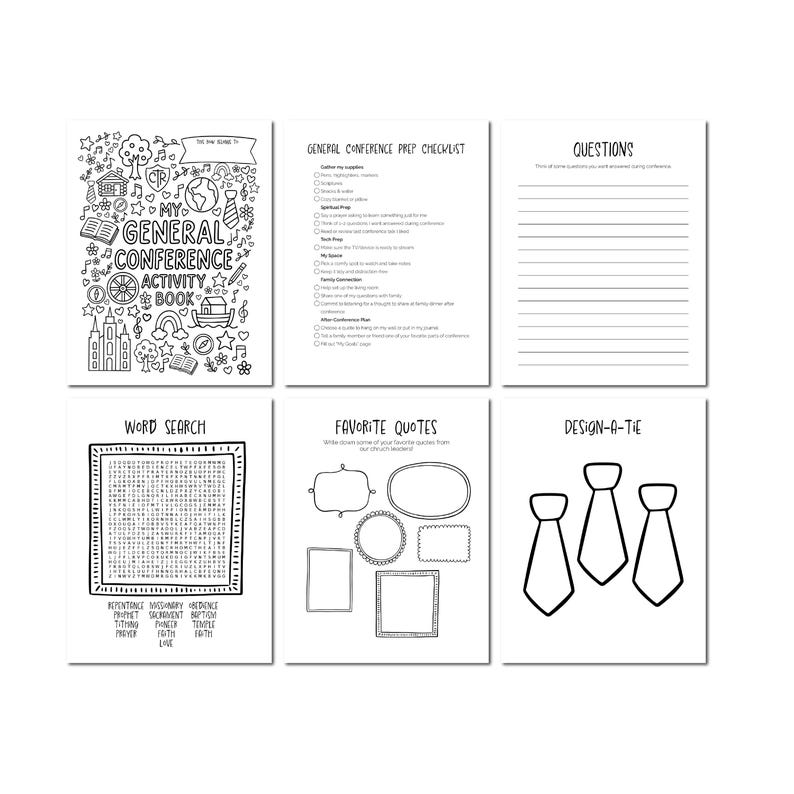 Lds General Conference Activity Packets Kids, Senior and Junior Primary ...