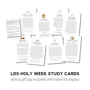 LDS Holy Week Study Card Set Printable Easter Story Advent Countdown ...