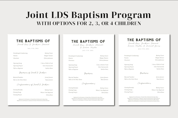 Mormon Baptism Program Template