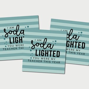 Soda Card Teacher Appreciation Tags, Staff Appreciation, Printable Gift ...