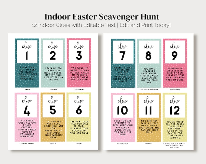 Easter Scavenger Hunt Indoor, Treasure Hunt for Kids, Scavenger Hunt ...