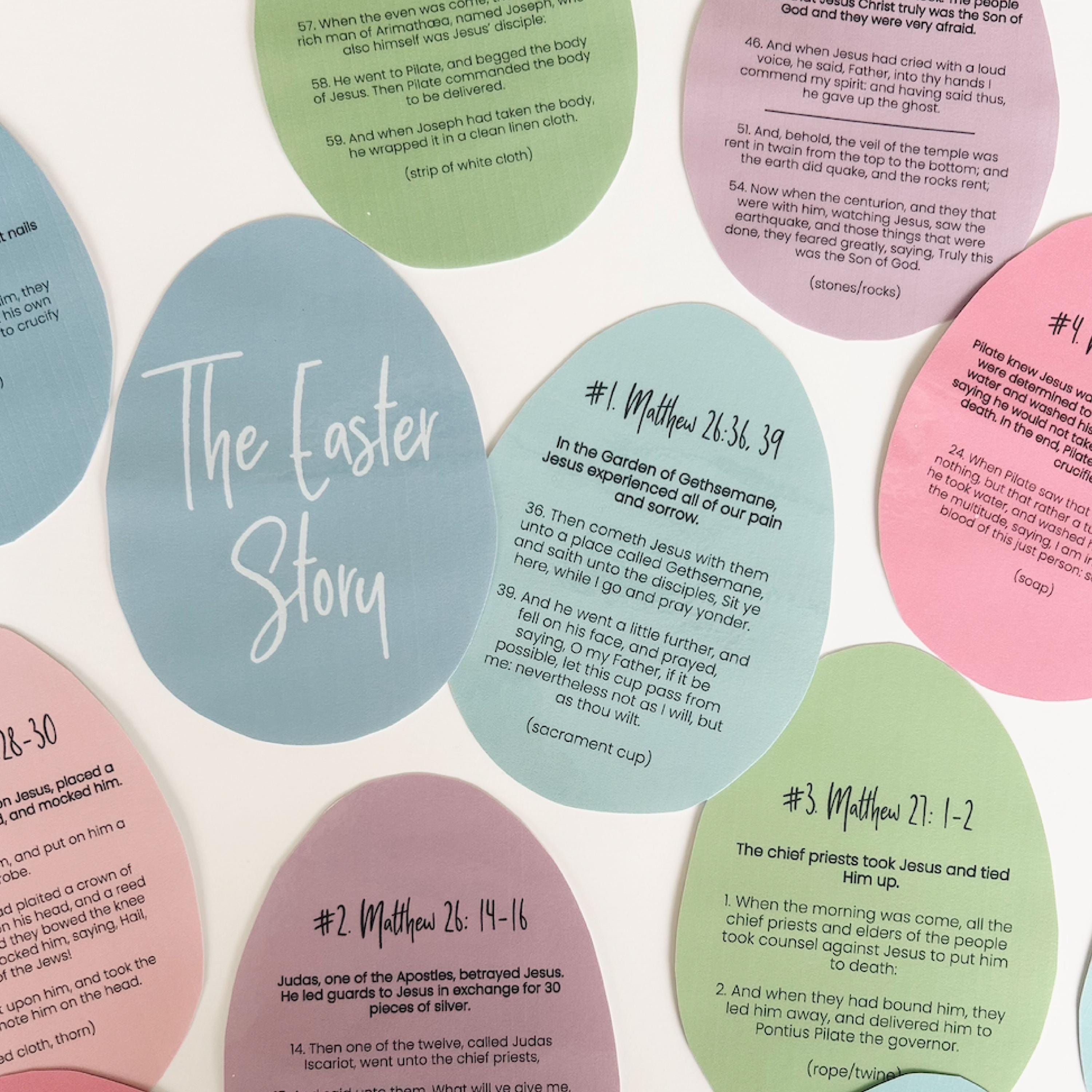 Resurrection Eggs Printable Church Lesson Easter Story Egg Hunt LDS ...