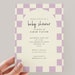 Pink Checkers Baby Shower Invitation | Checkerboard Baby Shower Invite ...