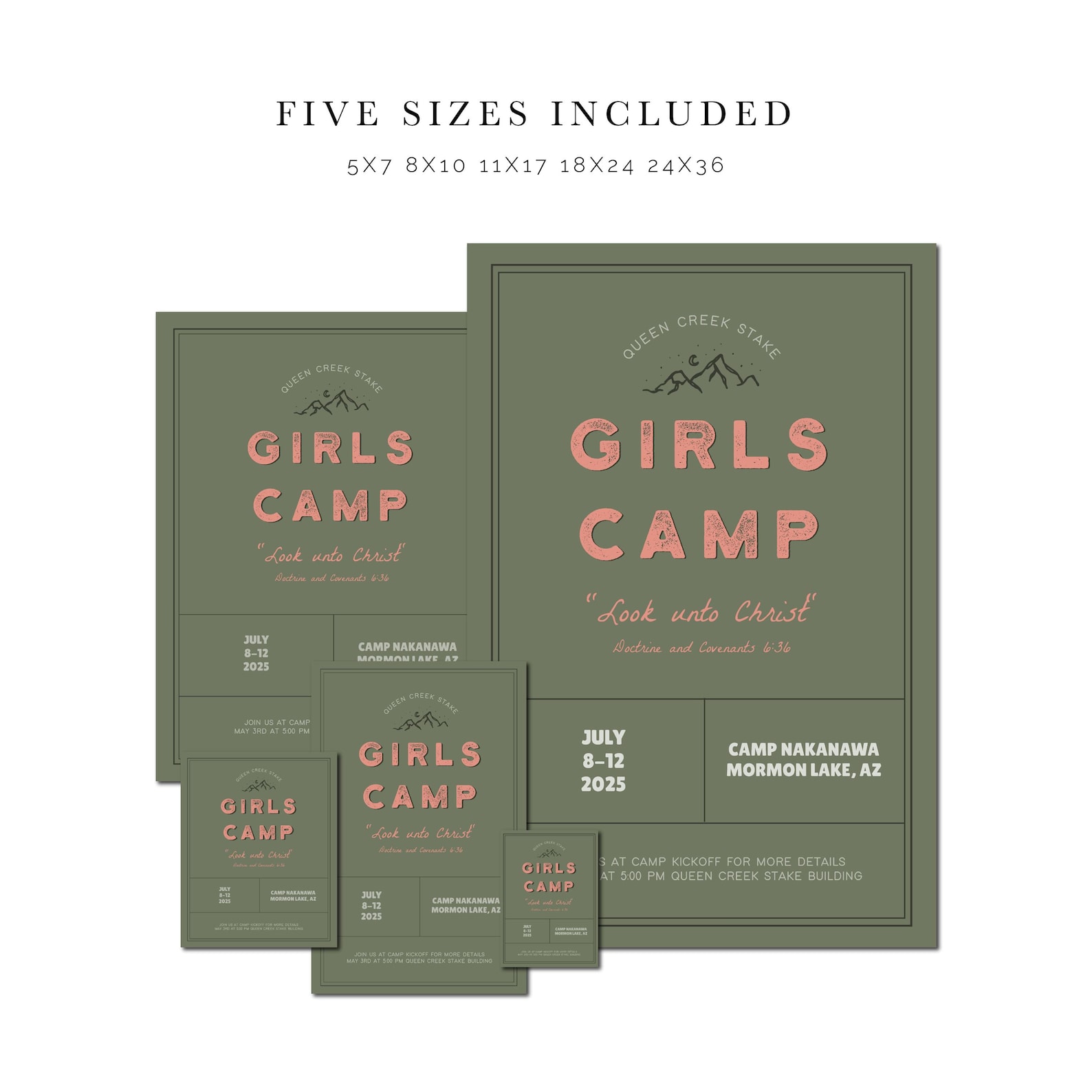 LDS Girls Camp Poster Editable Young Women's Camp Invite 2025 Camp ...