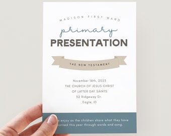 Editable Primary Presentation Invitation LDS Primary Program ...