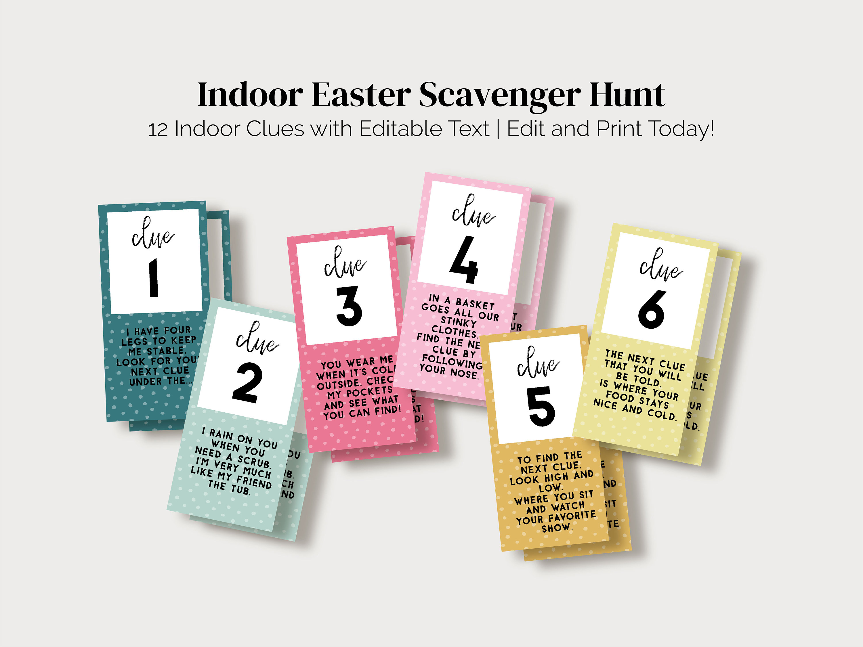 Easter Indoor Scavenger Hunt Printable Kids Treasure Hunt Easter Bunny ...