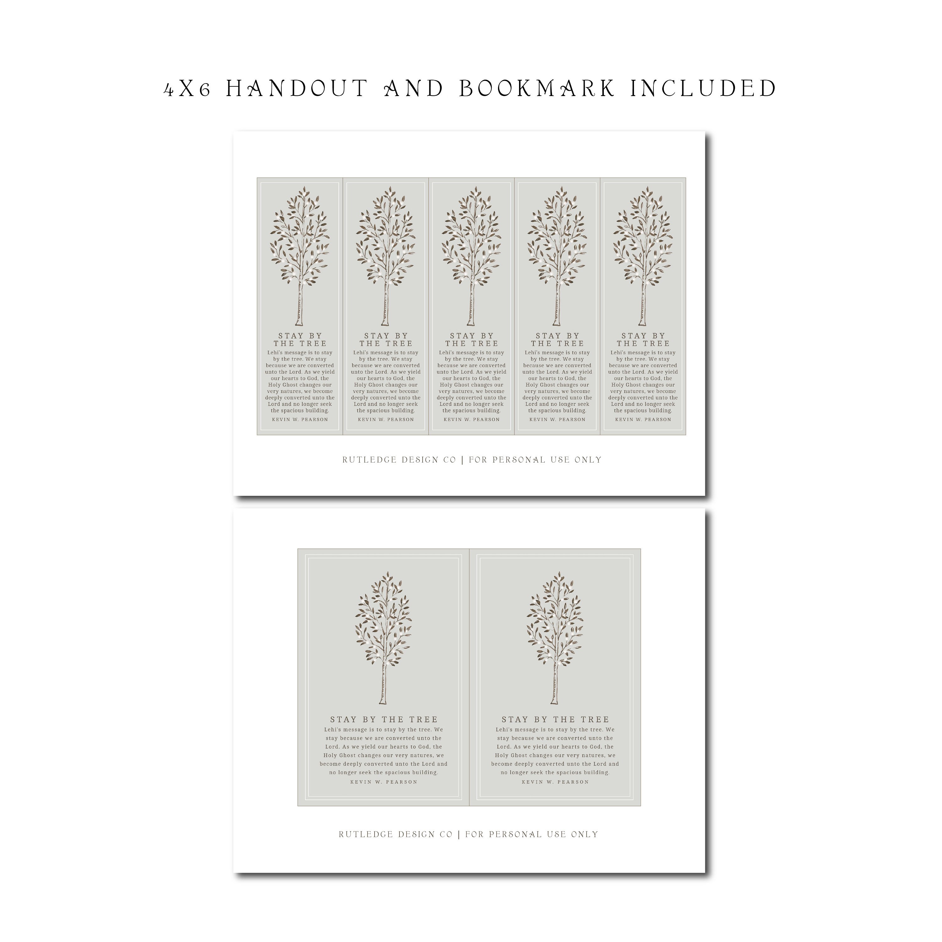 Tree of Life Printable Bookmark & 4X6 Handout | LDS Tree of Life ...