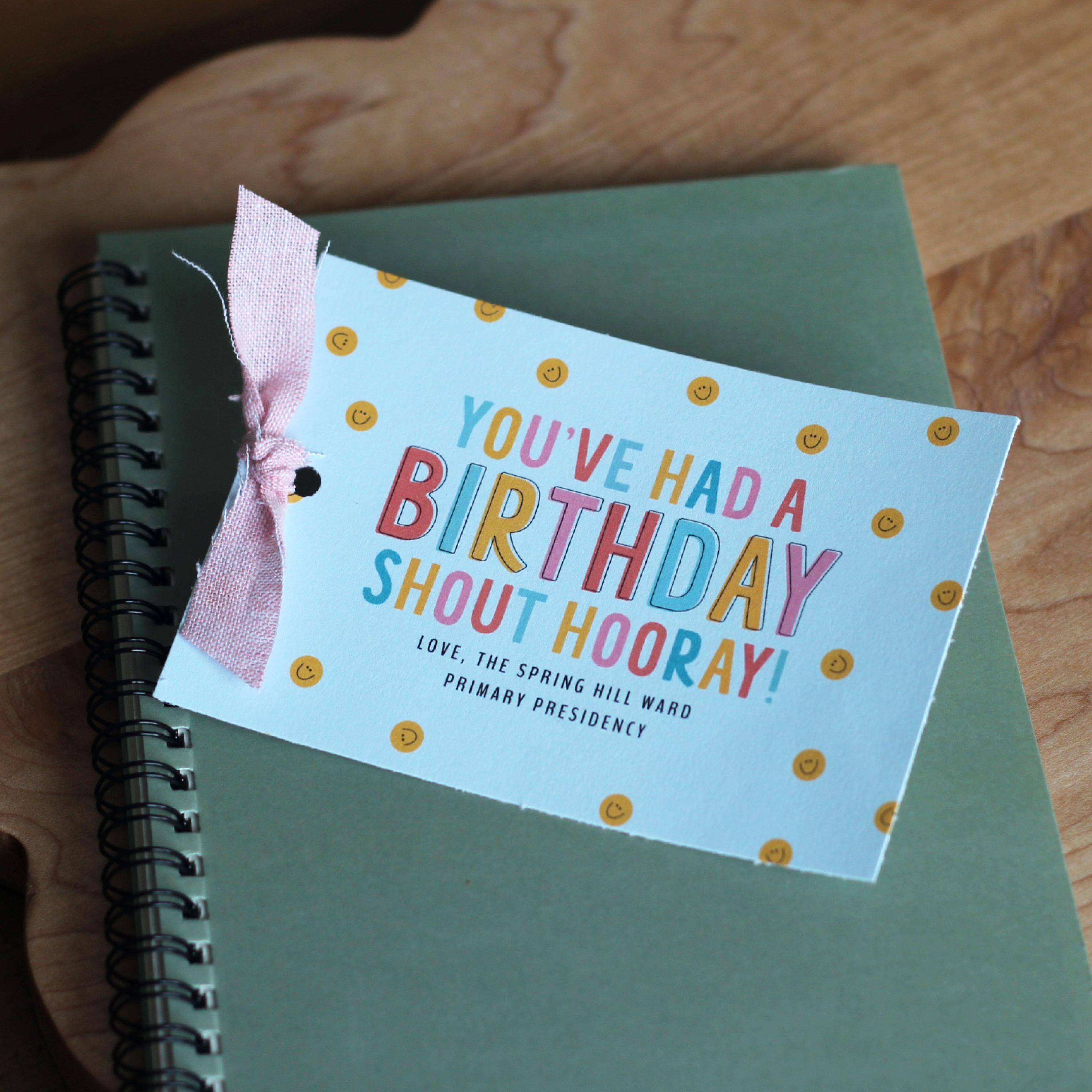 Primary Birthday Gift Tag - You've Had a Birthday Shout Hooray - LDS ...