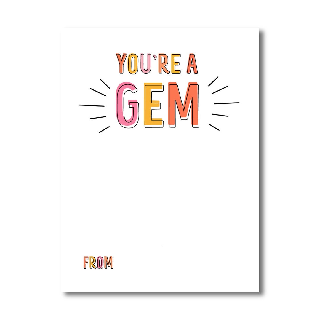 Editable Valentines Candy Gem Gift Tag You're A Gem Candy Valentine ...